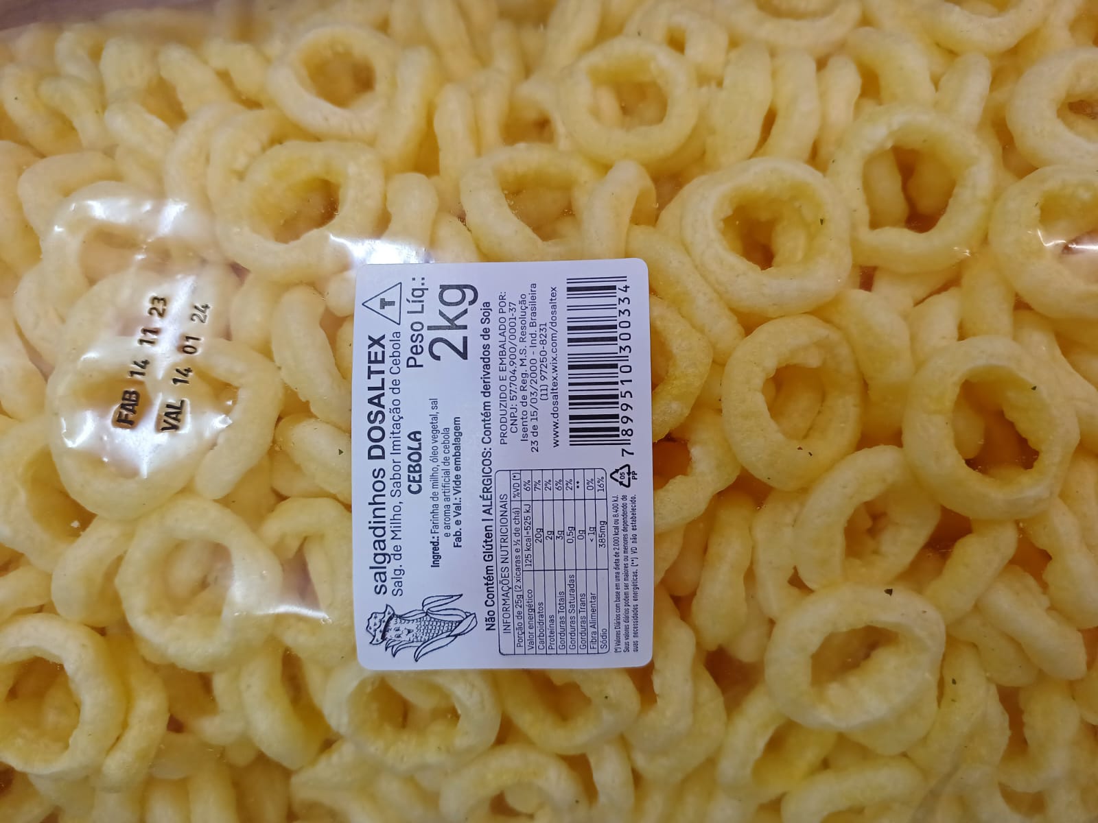 Amarelinho Salgadinho 2kg Cebola - Pão de Mel