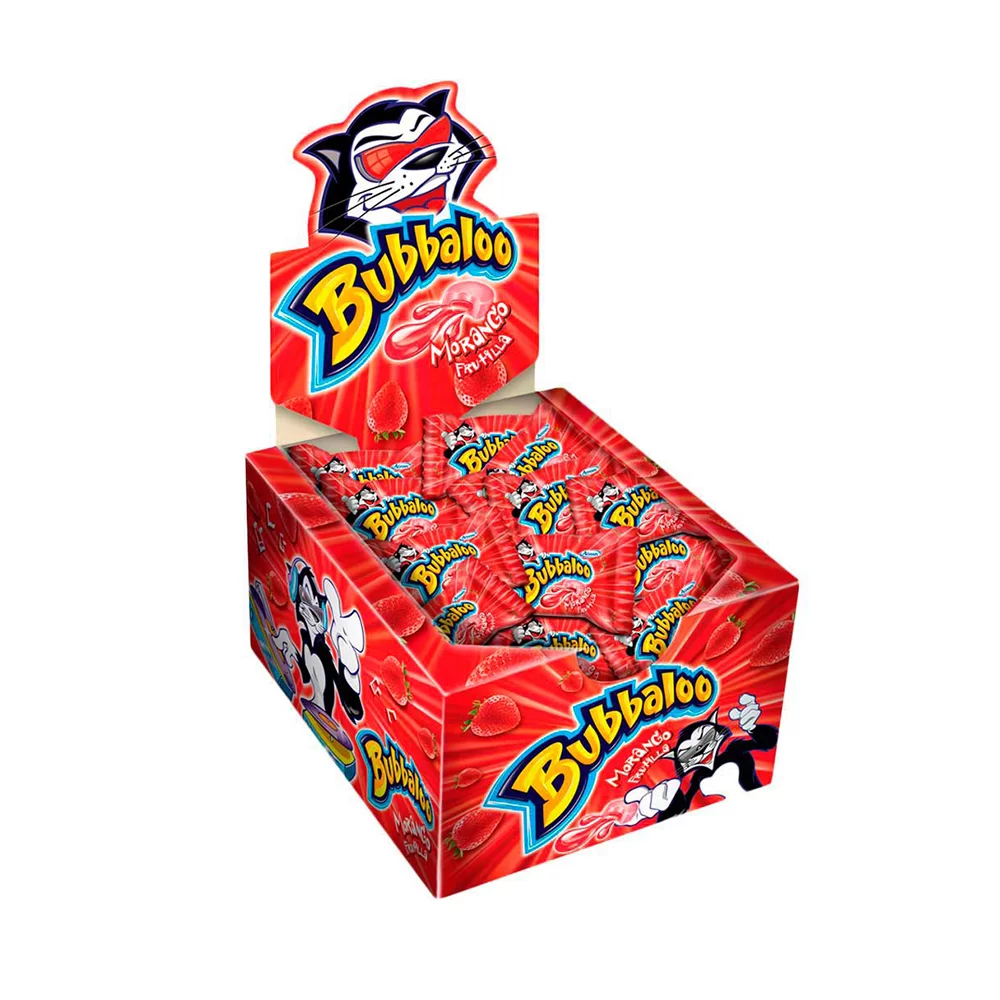 Chicle Bubbaloo Morango - Cx/60 - Distribuidora Pão de Mel Jundiaí ...