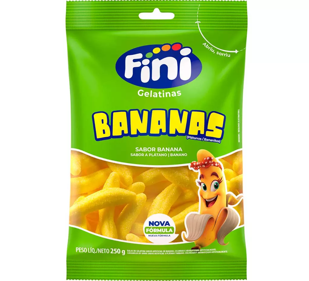 Fini 250g Banana - Distribuidora Pão de Mel Jundiaí | Doces e tudo mais!