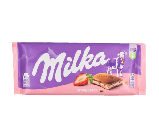 Barra Milka Strawberry 100g - Pão de Mel