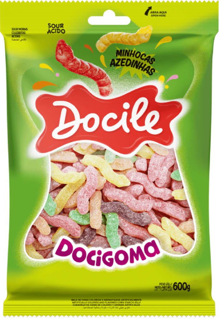 Goma Docile 600g Minhoca Azedinha - Distribuidora Pão de Mel Jundiaí ...