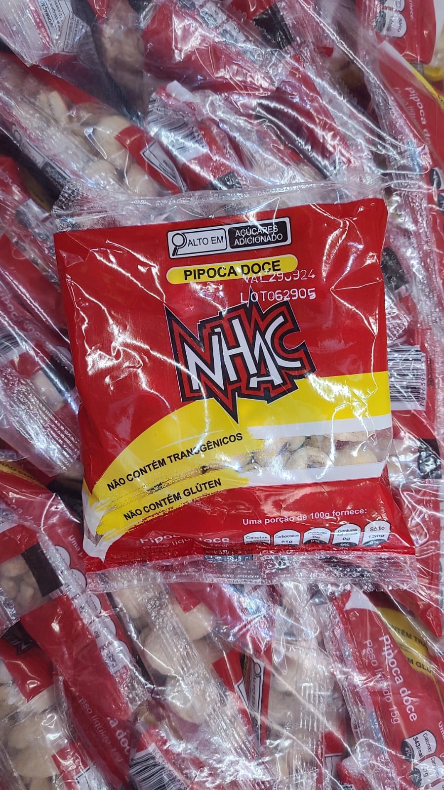 Pipoquinha nhac doce 15g com 50 unidades - Distribuidora Pão de Mel ...