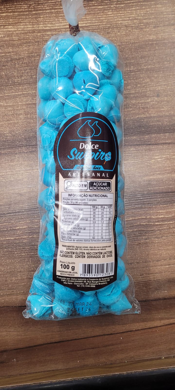 Suspiro Mini Artesanal 100g azul - Distribuidora Pão de Mel Jundiaí ...