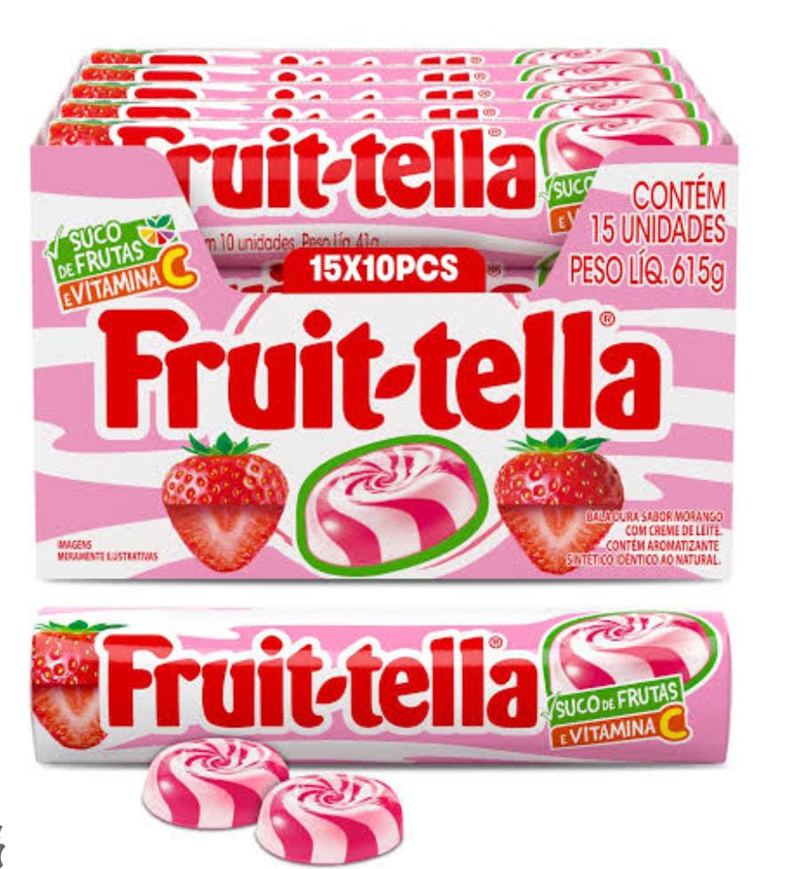 Fruit-tella morango com creme bala dura - Distribuidora Pão de Mel ...
